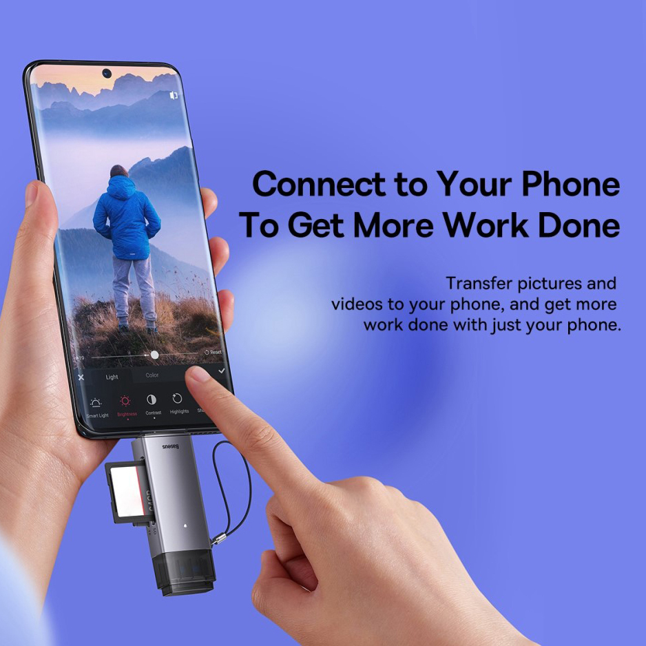 Baseus AirJoy USB Type-C / USB 3.0 Dual SD Card Reader for Phone