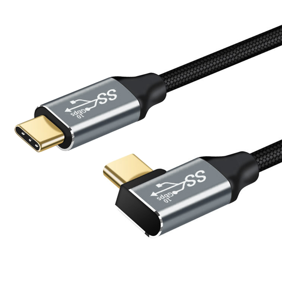 Short 100W Right Angle USB Type-C 3.1 (Gen 2) Cable (50cm)