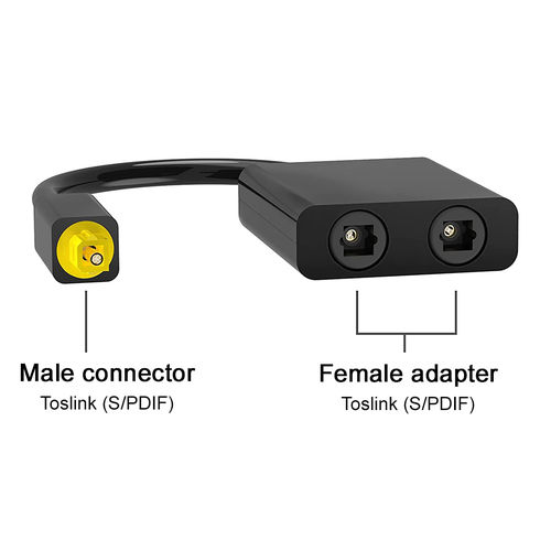 Toslink Splitter Digital Optical Audio Adapter Cable (20cm)