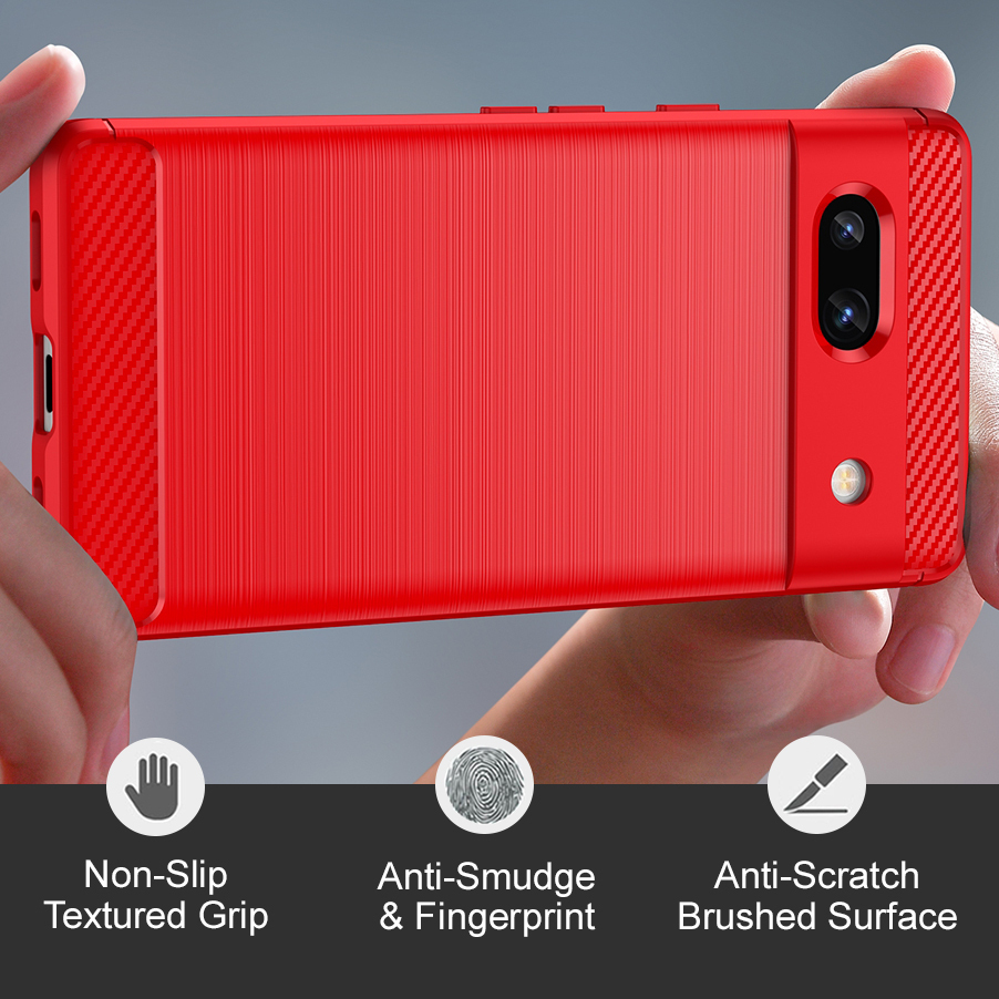 Flexi Slim Carbon Fibre Case for Google Pixel 7a (Red)