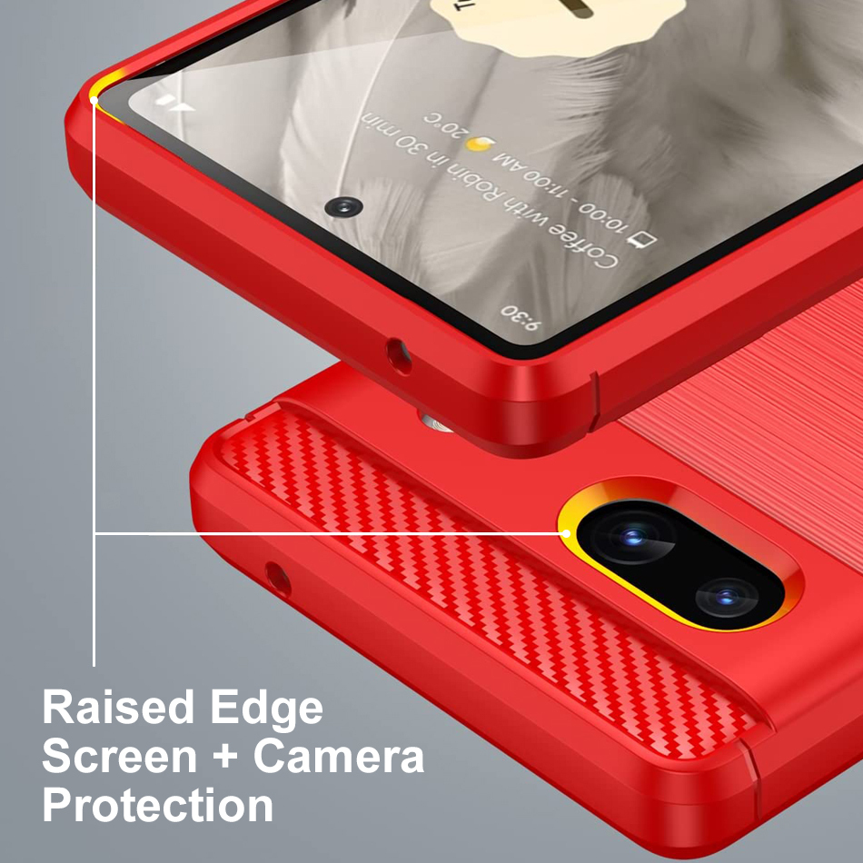 Flexi Slim Carbon Fibre Case for Google Pixel 7a (Red)
