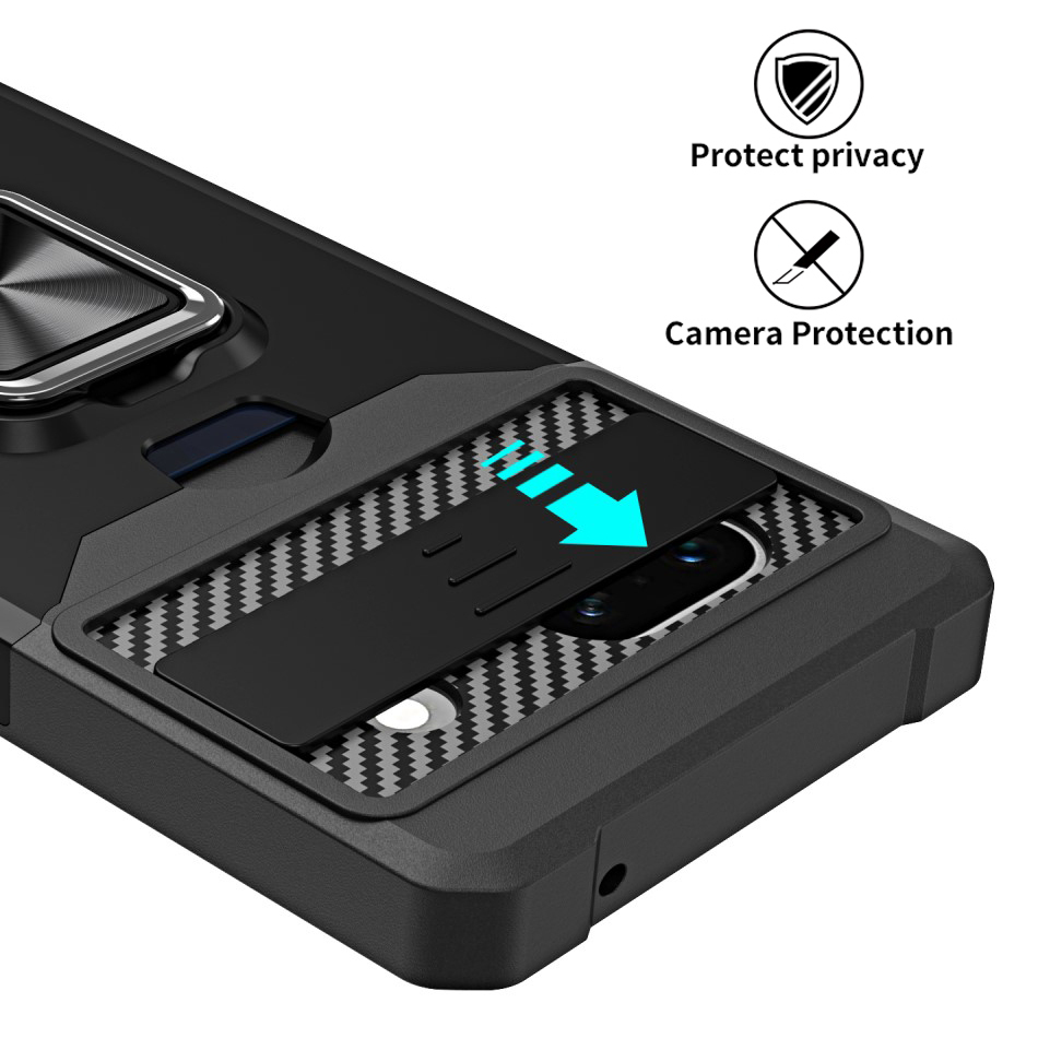 Heavy Duty Shockproof Case Slide Card Holder for Google Pixel 7a