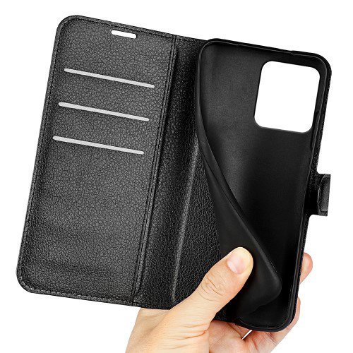Leather Wallet Case for Motorola ThinkPhone 5G (Black)