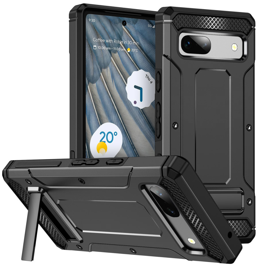 Military Defender Shockproof Case for Google Pixel 7a (Black)