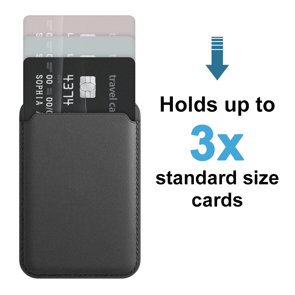 MagSafe Leather Wallet Card Case for iPhone 17 / 16 / 15 (Black)