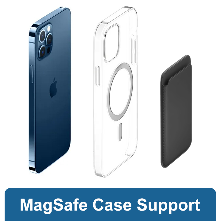 MagSafe Leather Wallet Card Case for iPhone 17 / 16 / 15 (Black)