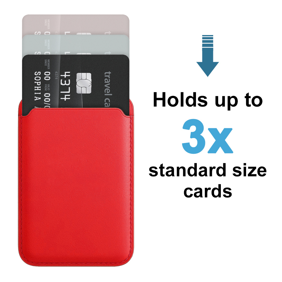 MagSafe Leather Wallet Card Case for iPhone 17 / 16 / 15 (Red)