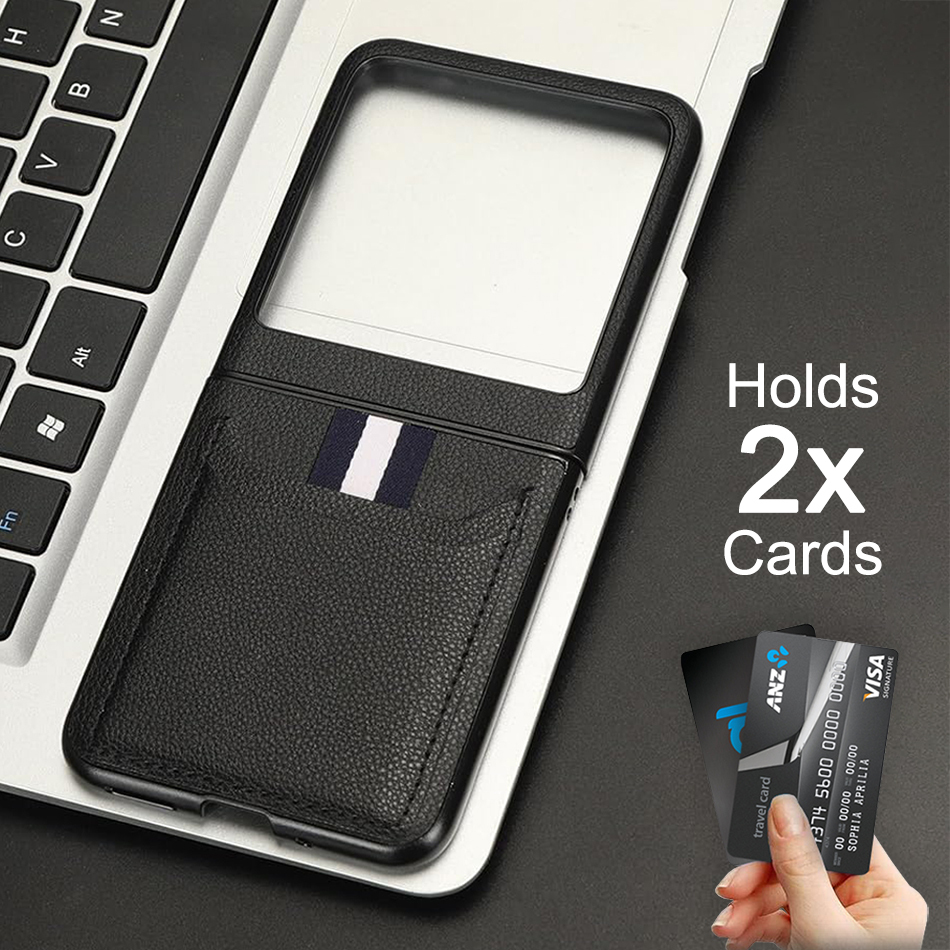 Wallet Case Card Holder Pouch for Motorola Razr 40 Ultra (Black)