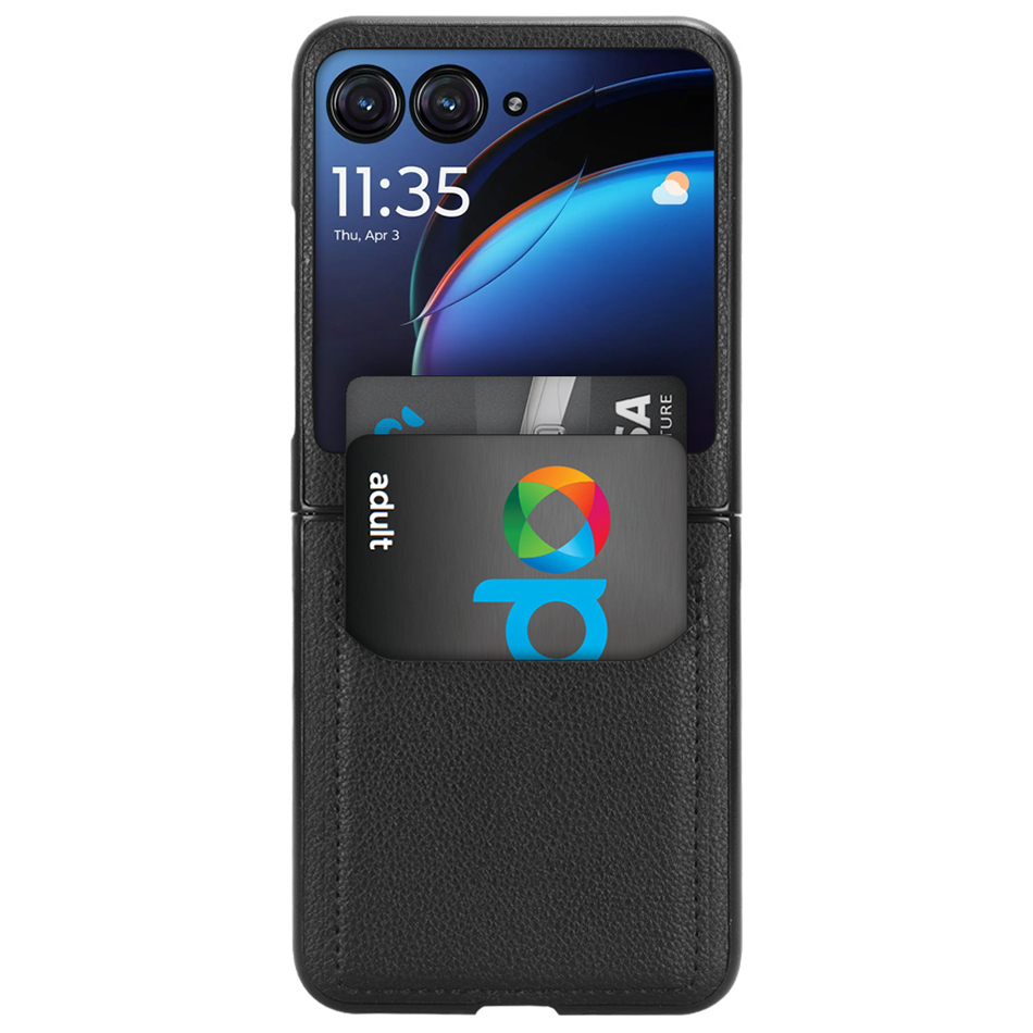 Wallet Case Card Holder Pouch for Motorola Razr 40 Ultra (Black)