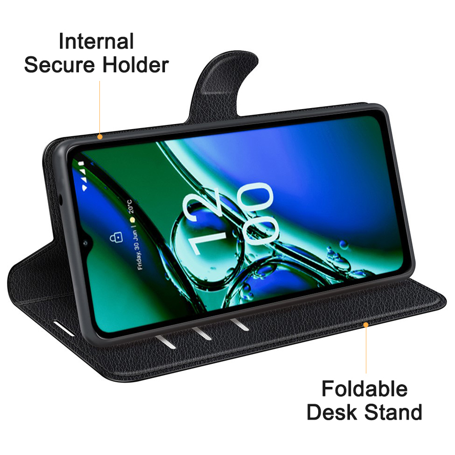 Leather Wallet Case for Nokia G42 (Black)