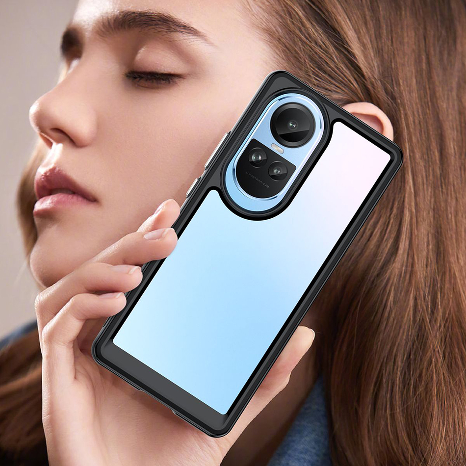 Hybrid Acrylic Shockproof Case for Oppo Reno10 5G (Black)