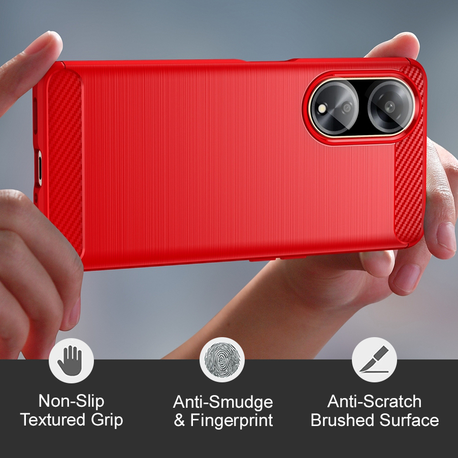 Flexi Slim Carbon Fibre Case for Oppo A98 5G (Red)