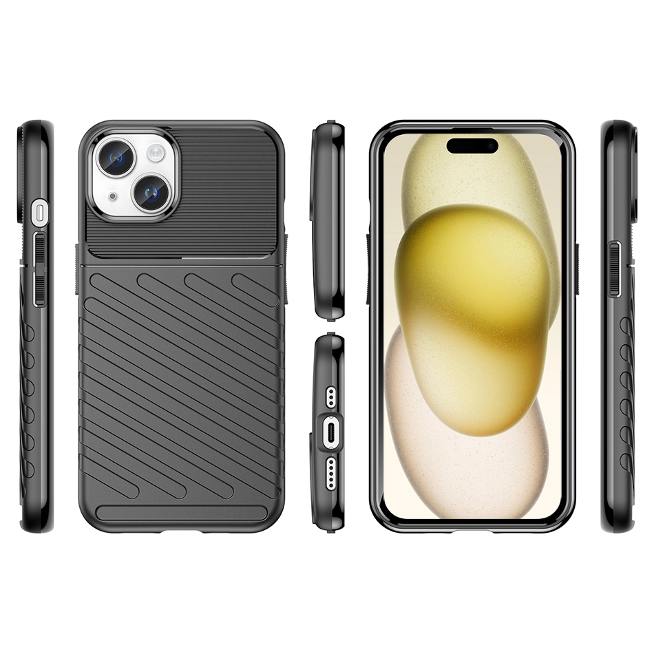 Flexi Thunder Shockproof Case for Apple iPhone 15 Plus (Black)