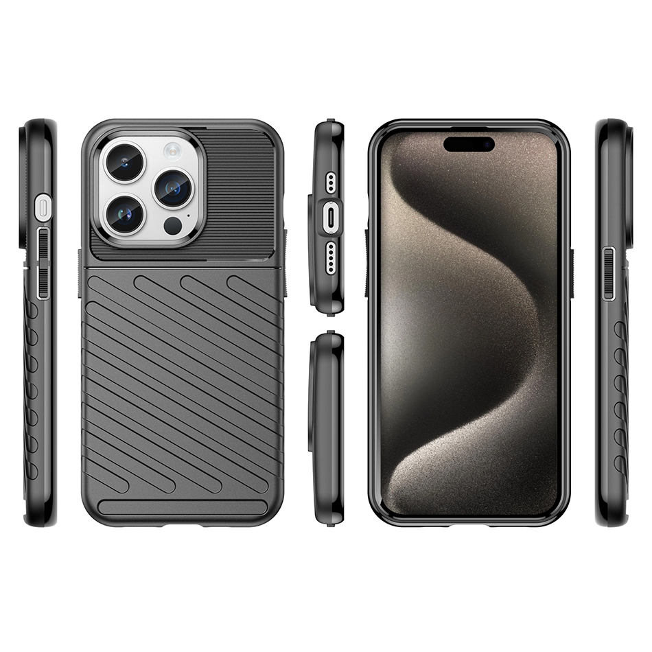 Flexi Thunder Shockproof Case for Apple iPhone 15 Pro Max (Black)