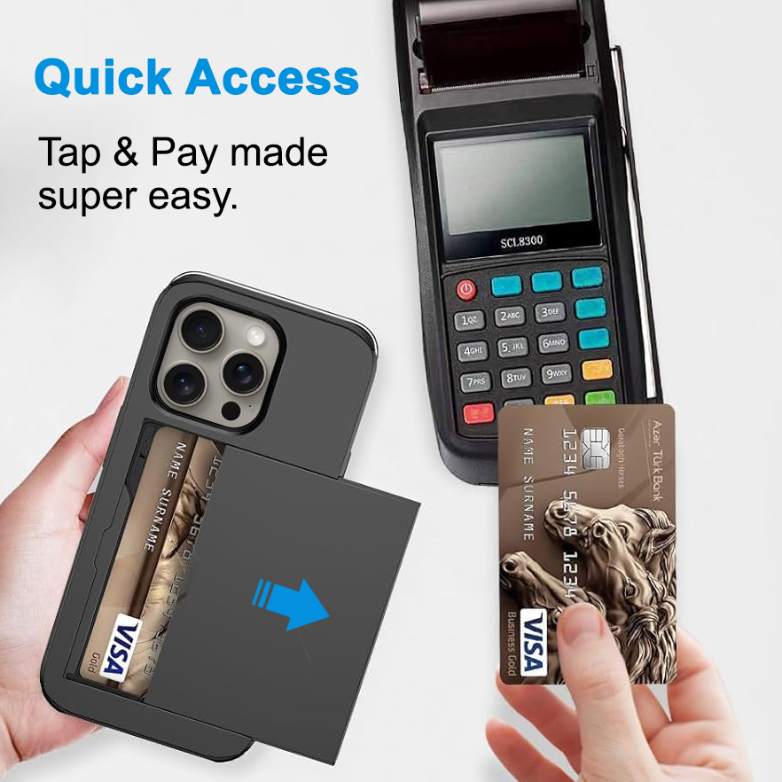 Tough Armour Slide Case Card Holder for Apple iPhone 15 Pro Max