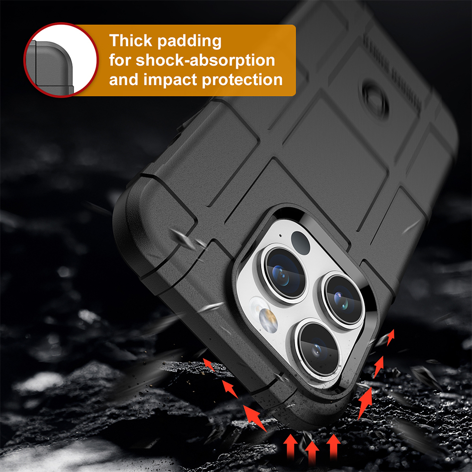 Anti-Shock Grid Texture Shockproof Case for Apple iPhone 15 Pro