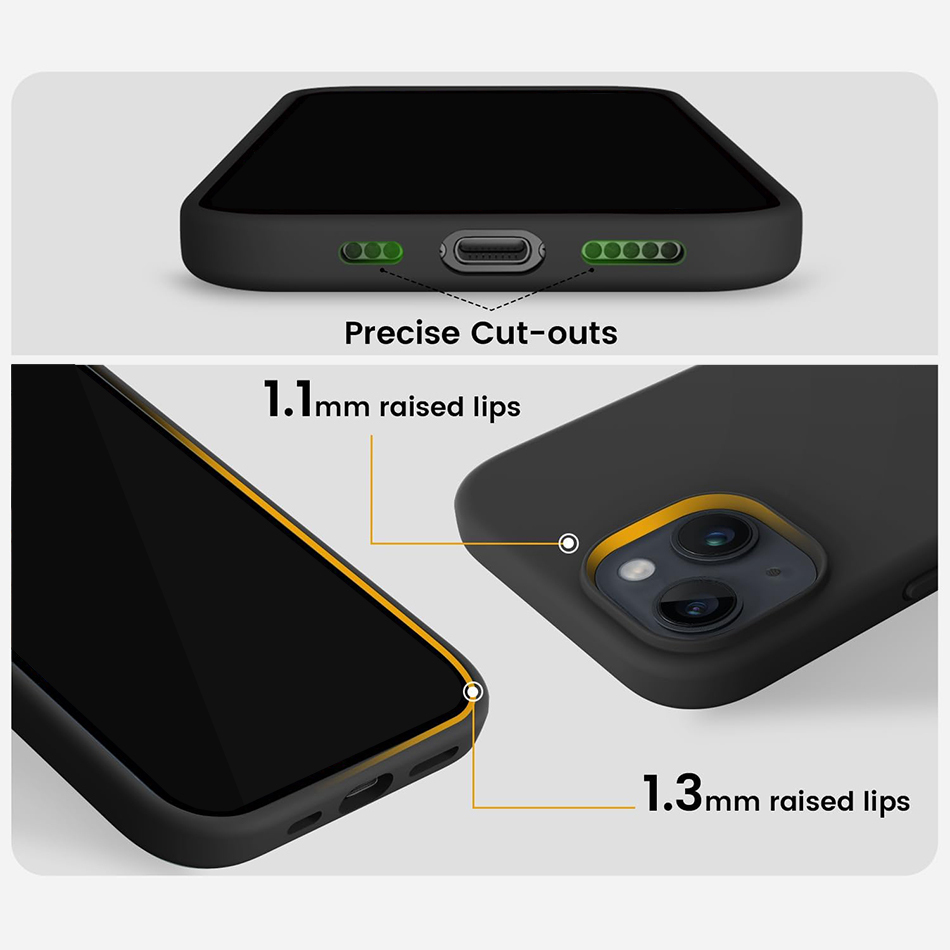 Flexi Stealth Silicone Case for Apple iPhone 15 Plus (Black)