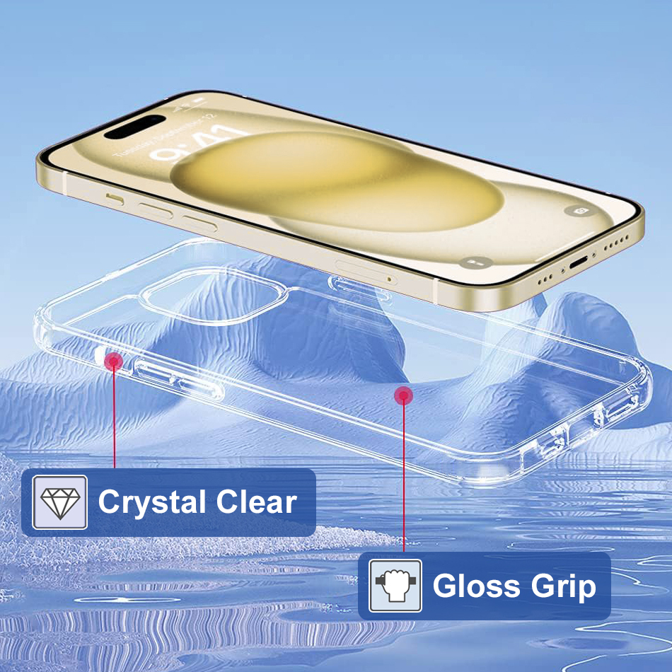 Flexi Slim Gel Case for Apple iPhone 15 Plus (Clear)