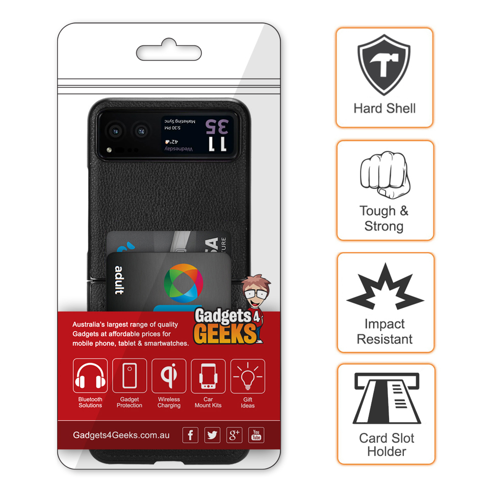 Wallet Case Card Holder Pouch for Motorola Razr 40 (Black)