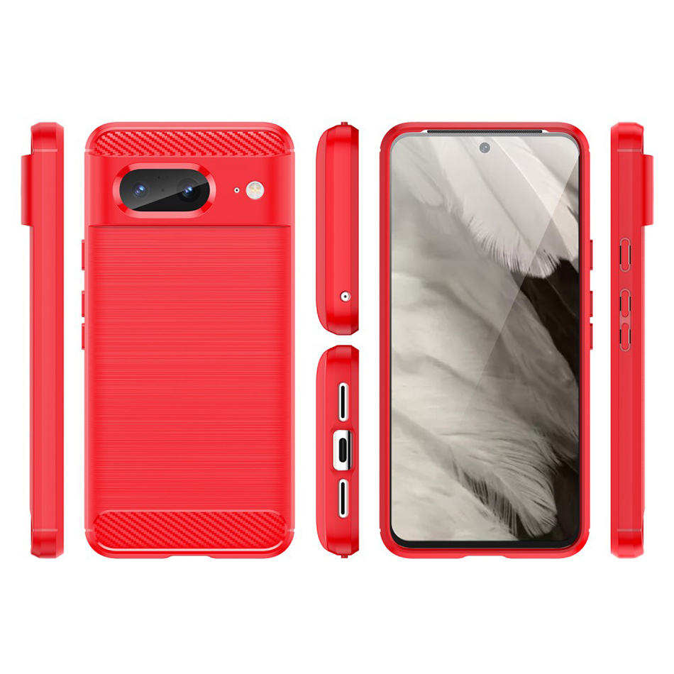 Flexi Slim Carbon Fibre Case for Google Pixel 8 (Red)