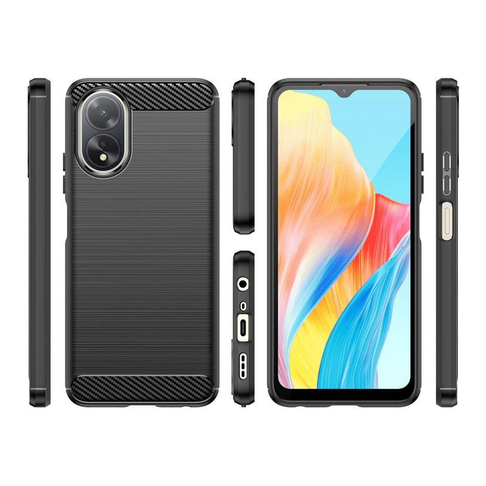 Flexi Slim Carbon Fibre Case for Oppo A18 / A38 4G (Black)