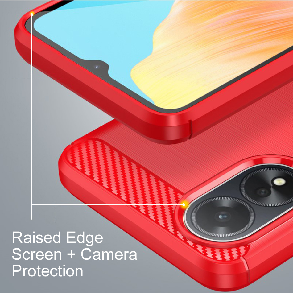 Flexi Slim Carbon Fibre Case for Oppo A18 / A38 4G (Red)