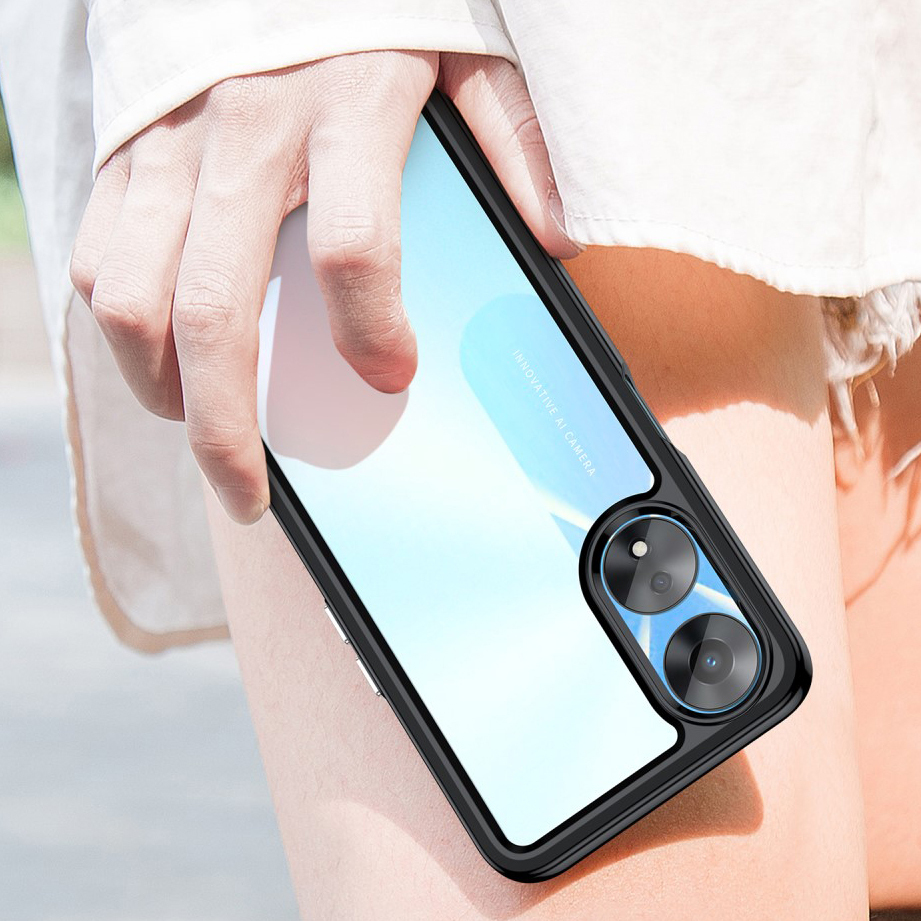 Hybrid Acrylic Shockproof Case for Oppo A78 5G (Black)