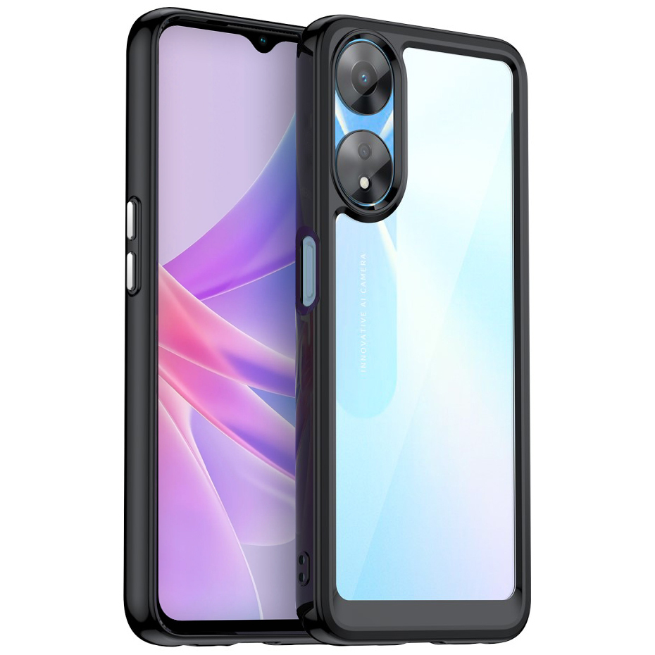 Hybrid Acrylic Shockproof Case for Oppo A78 5G (Black)