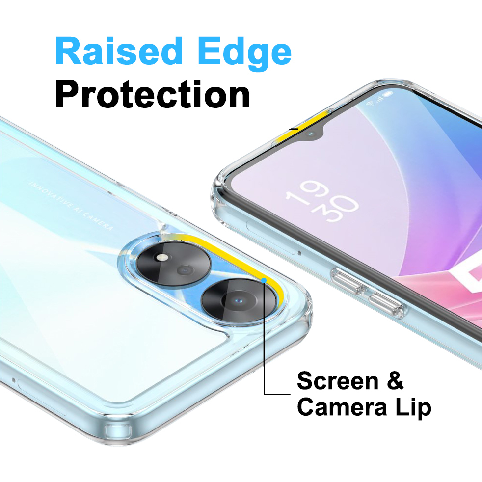 Hybrid Acrylic Shockproof Case for Oppo A78 5G (Clear)