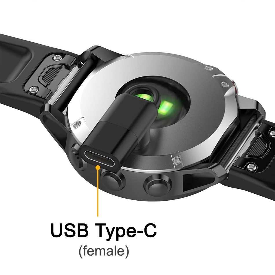 L-Shape USB Type-C Adapter / Charging Connector for Garmin Watch