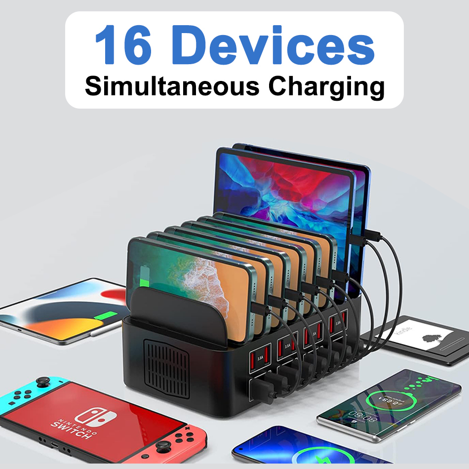 150W (16-Port) USB Charging Station for Mobile Phone / Tablet