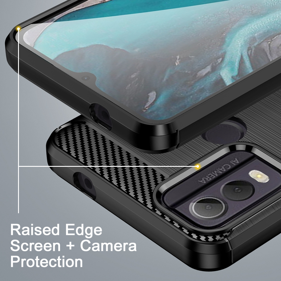 Flexi Slim Carbon Fibre Case for Nokia C22 (Black)