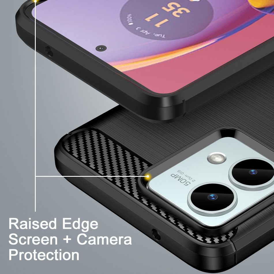 Flexi Slim Carbon Fibre Case for Motorola Moto G84 (Black)