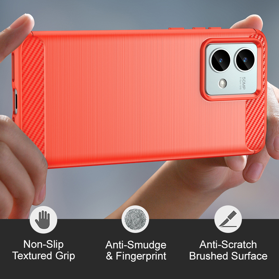 Flexi Slim Carbon Fibre Case for Motorola Moto G84 (Red)