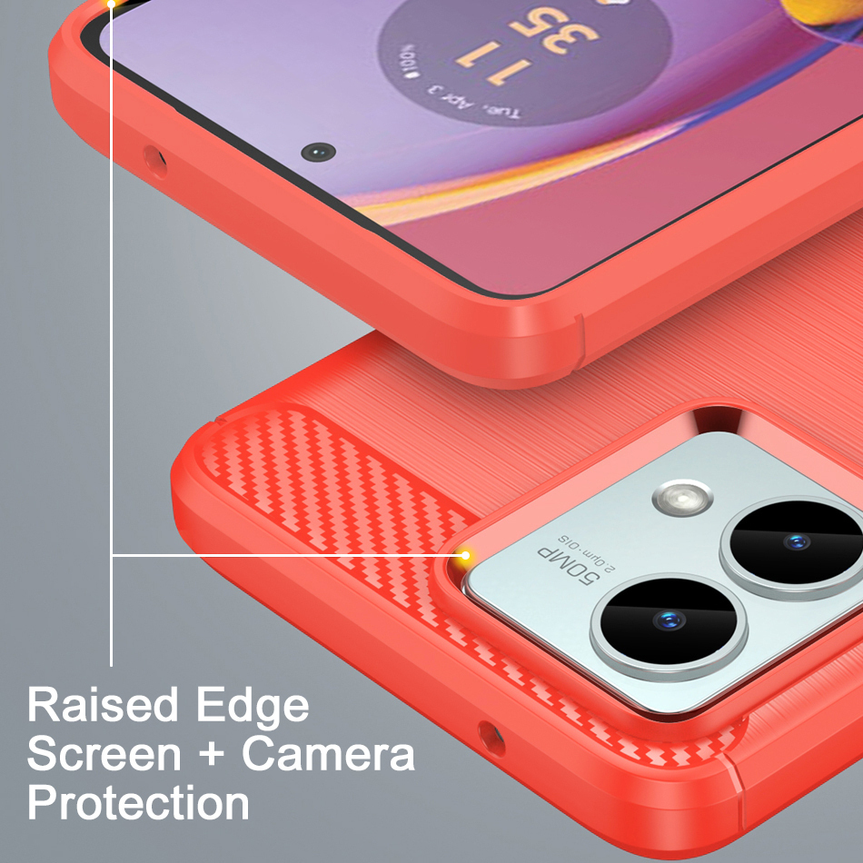 Flexi Slim Carbon Fibre Case for Motorola Moto G84 (Red)