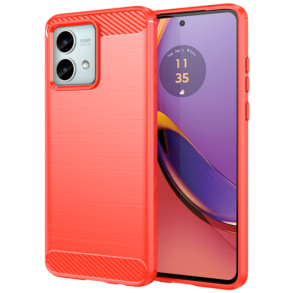 Flexi Slim Carbon Fibre Case for Motorola Moto G84 (Red)