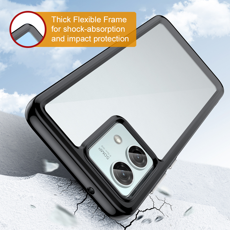 Hybrid Acrylic Shockproof Case for Motorola Moto G84 (Black)