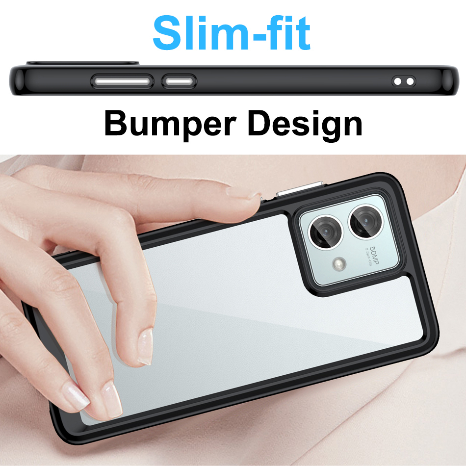 Hybrid Acrylic Shockproof Case for Motorola Moto G84 (Black)