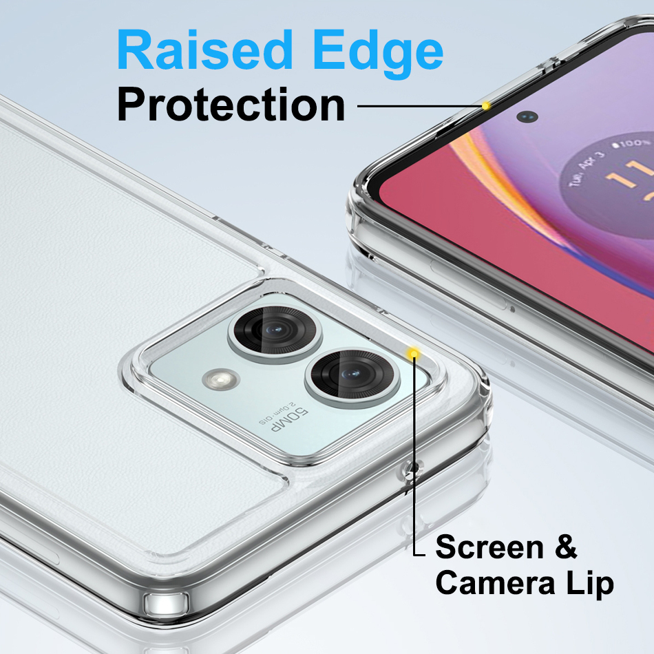 Hybrid Acrylic Shockproof Case for Motorola Moto G84 (Clear)