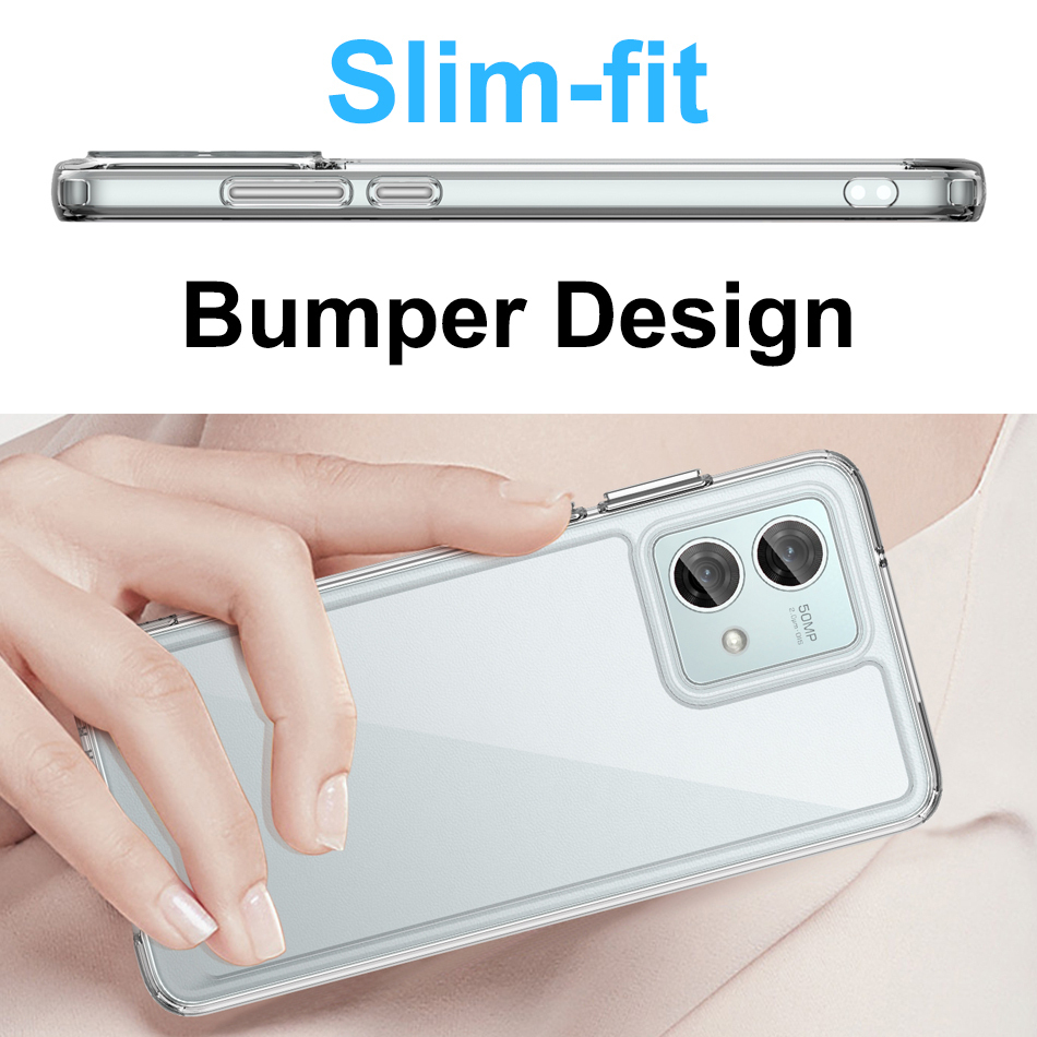Hybrid Acrylic Shockproof Case for Motorola Moto G84 (Clear)