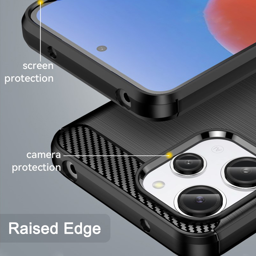 Flexi Slim Carbon Fibre Case for Xiaomi Redmi 12 (Black)