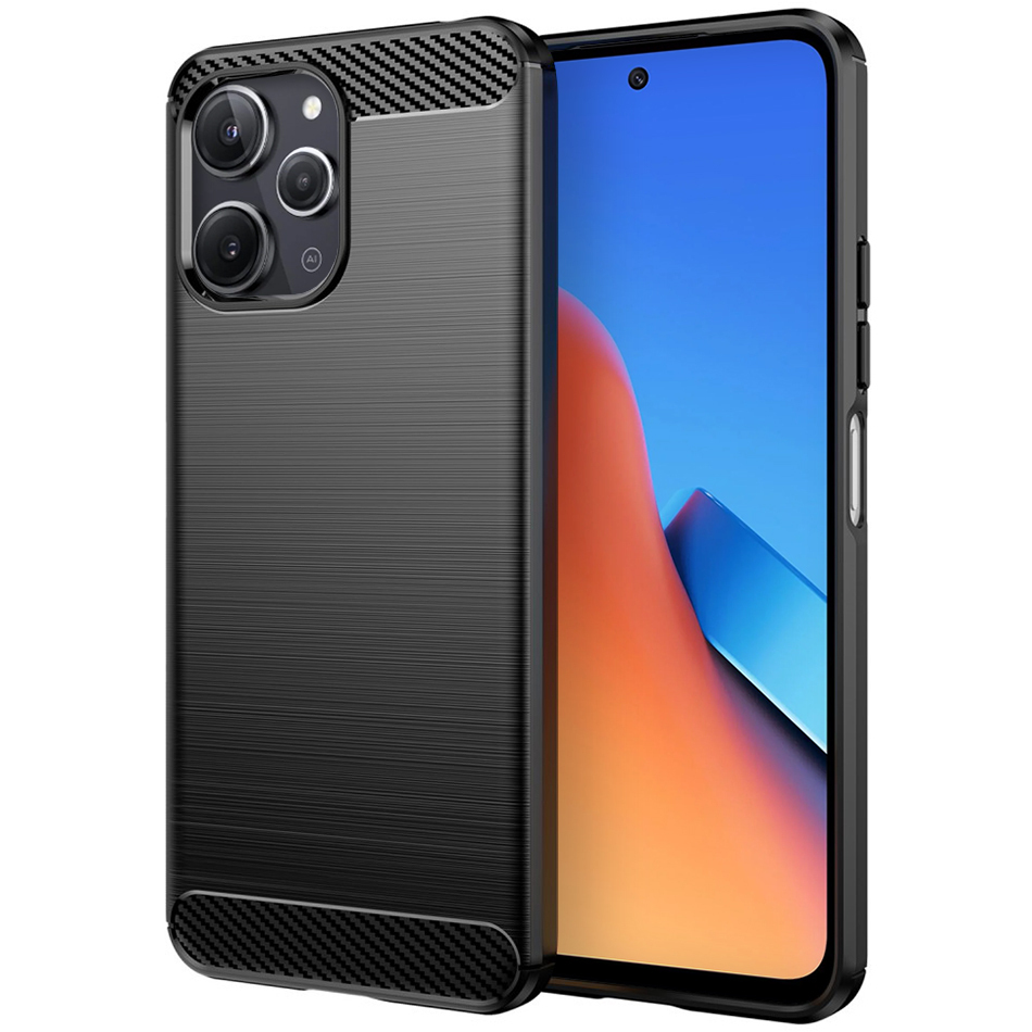 Flexi Slim Carbon Fibre Case for Xiaomi Redmi 12 (Black)