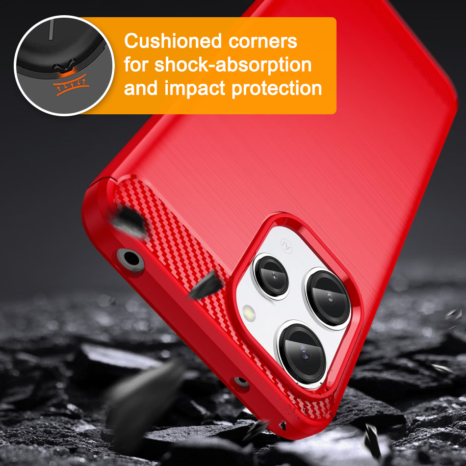 Flexi Slim Carbon Fibre Case for Xiaomi Redmi 12 (Red)