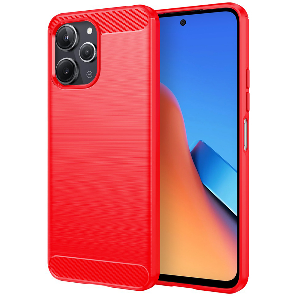 Flexi Slim Carbon Fibre Case for Xiaomi Redmi 12 (Red)