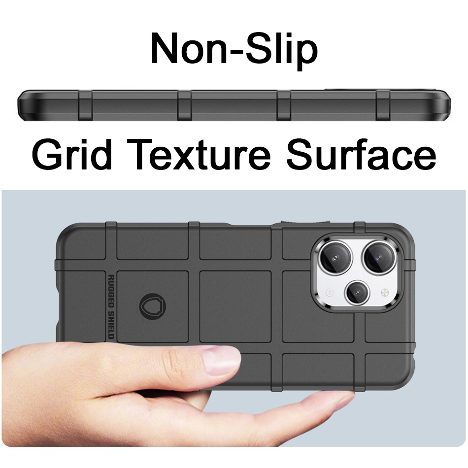 Anti-Shock Grid Texture Shockproof Case for Xiaomi Redmi 12