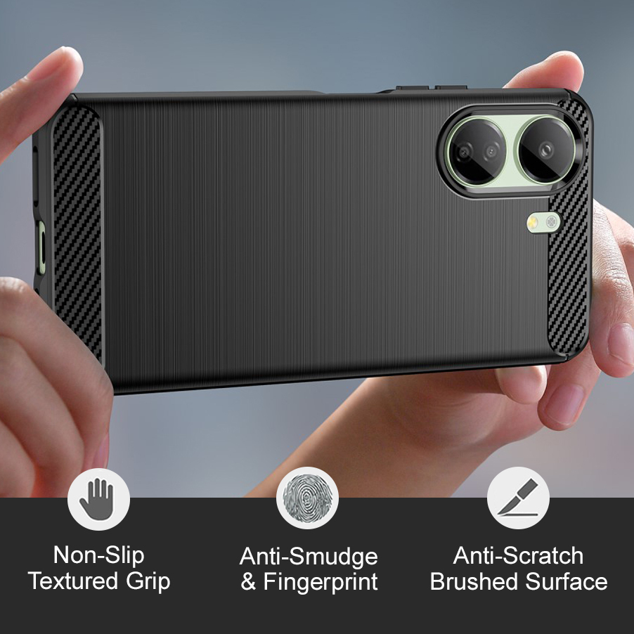 Flexi Slim Carbon Fibre Case for Xiaomi Redmi 13C (Black)