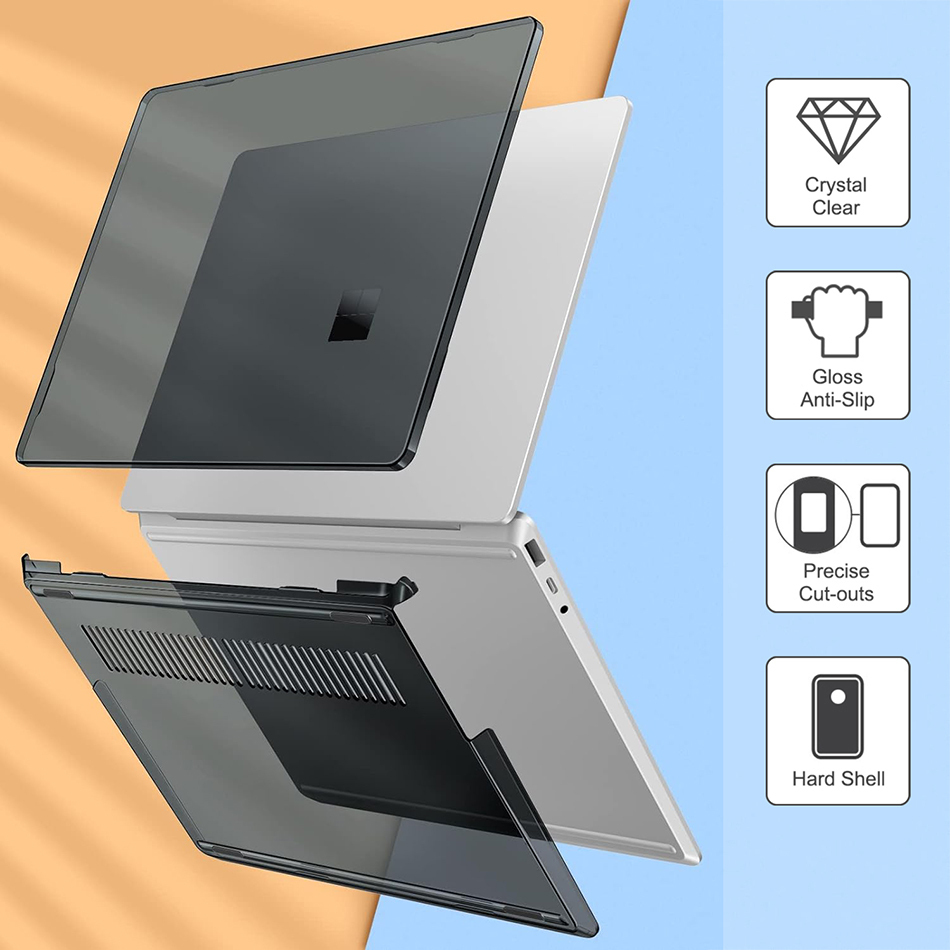 Glossy Hard Case For Microsoft Surface Laptop Go 3 2 Black