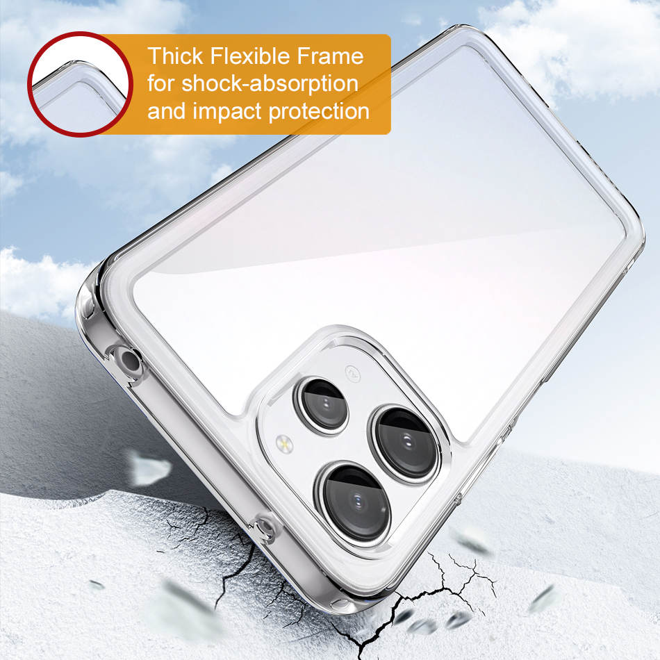 Hybrid Acrylic Shockproof Case for Xiaomi Redmi 12 (Clear)