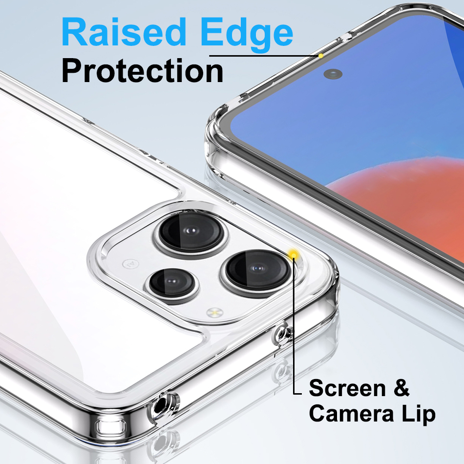 Hybrid Acrylic Shockproof Case for Xiaomi Redmi 12 (Clear)