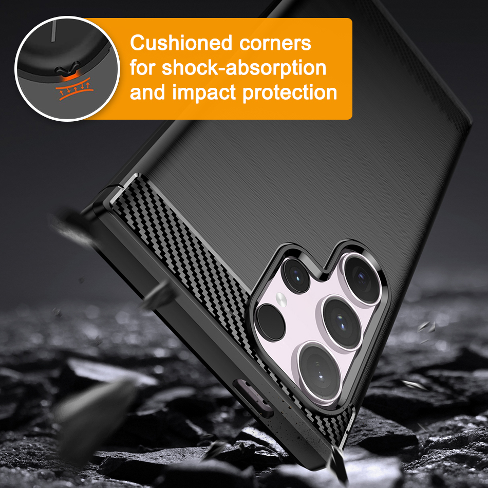 Flexi Slim Carbon Fibre Case for Samsung Galaxy S24 Ultra (Black)